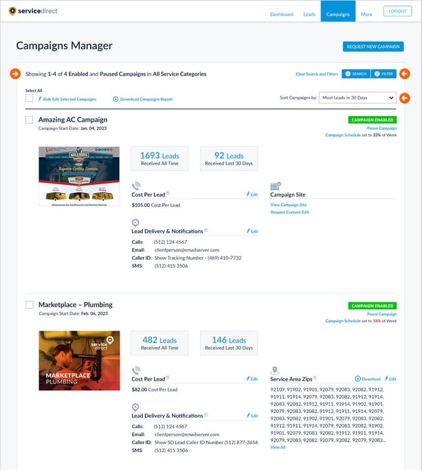 Using the Campaigns Manager – Select